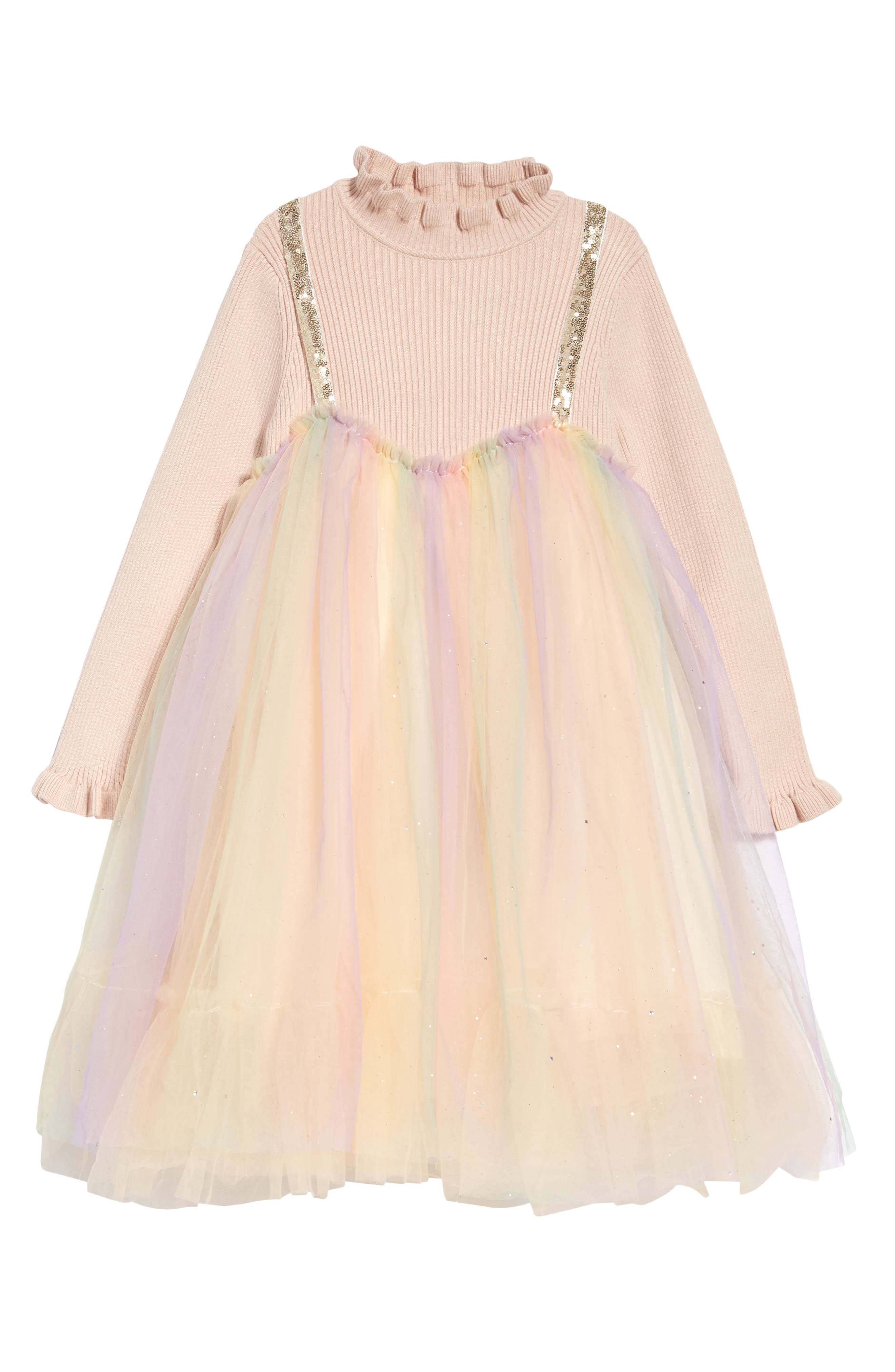 Lola + The Boys Kids' Rainbow Shimmer Dress & Turtleneck Set ...