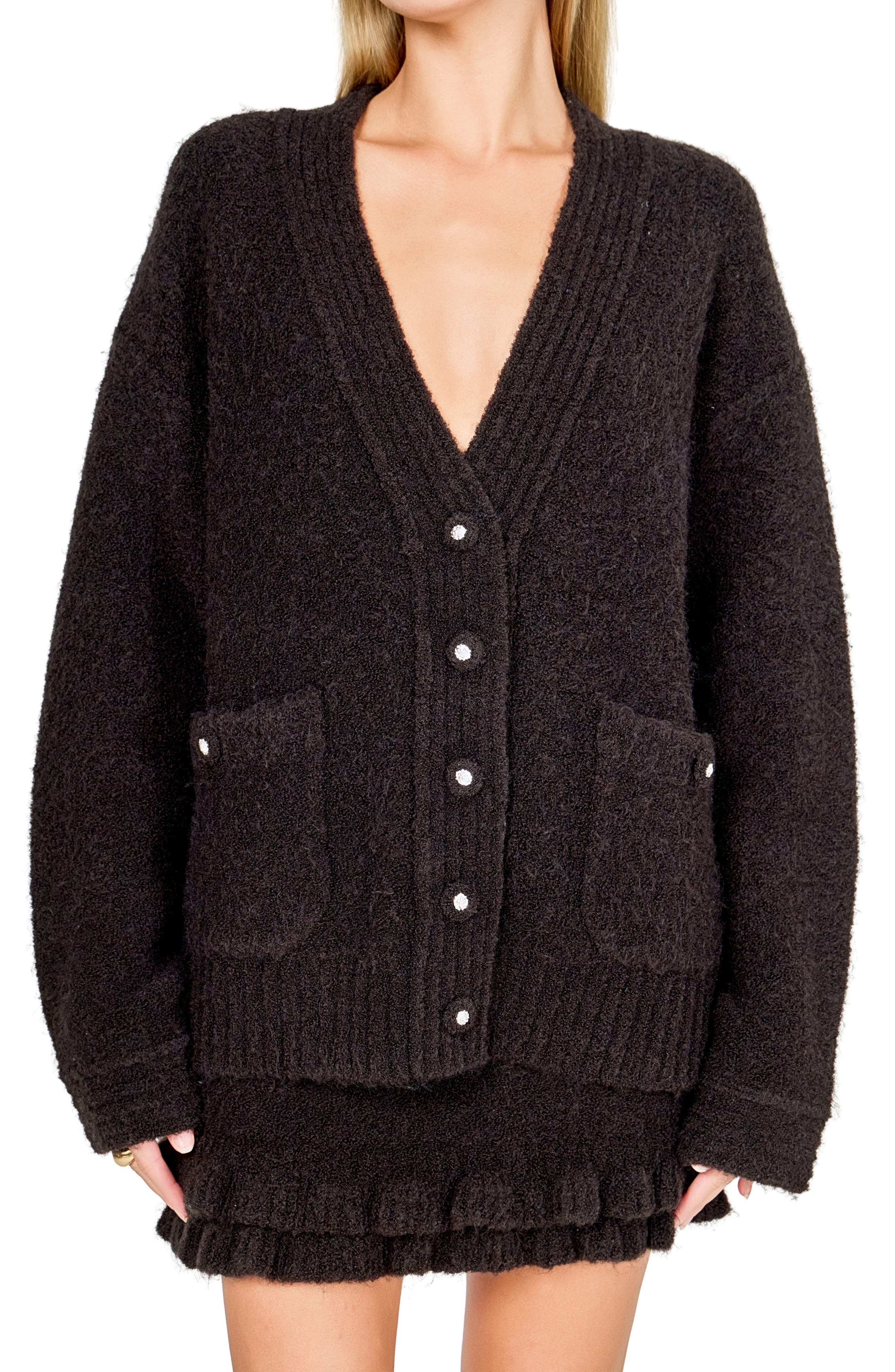 Endless Rose Fuzzy Oversize Cardigan | Nordstrom