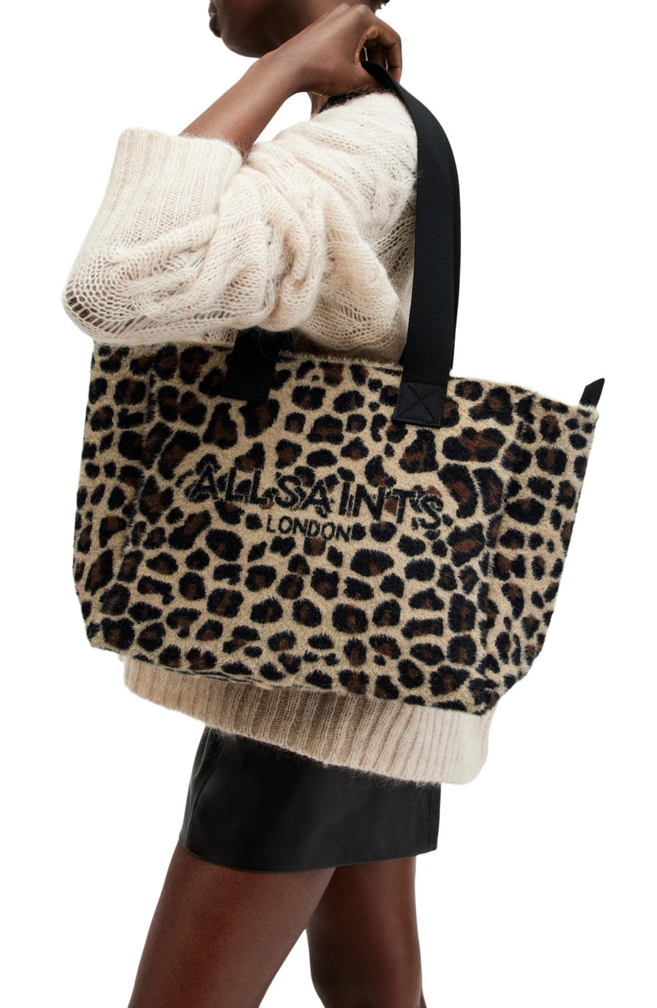 AllSaints Medium Izzy Recycled Polyester Fleece Tote | Nordstromrack