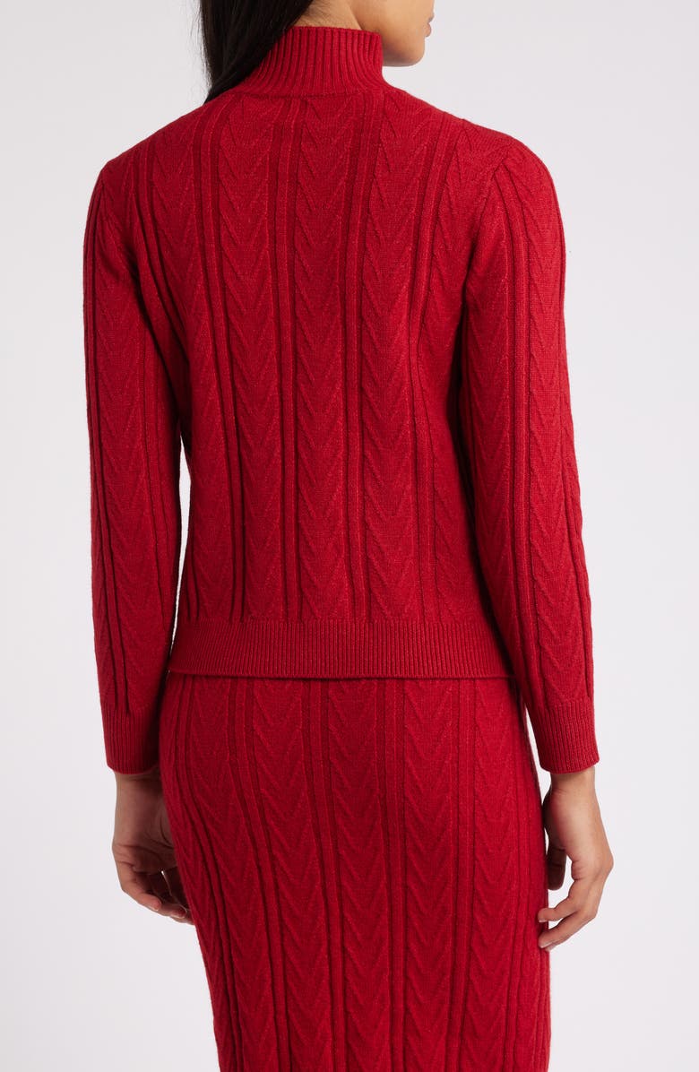 Anne Klein Chevron Mock Neck Sweater | Nordstrom