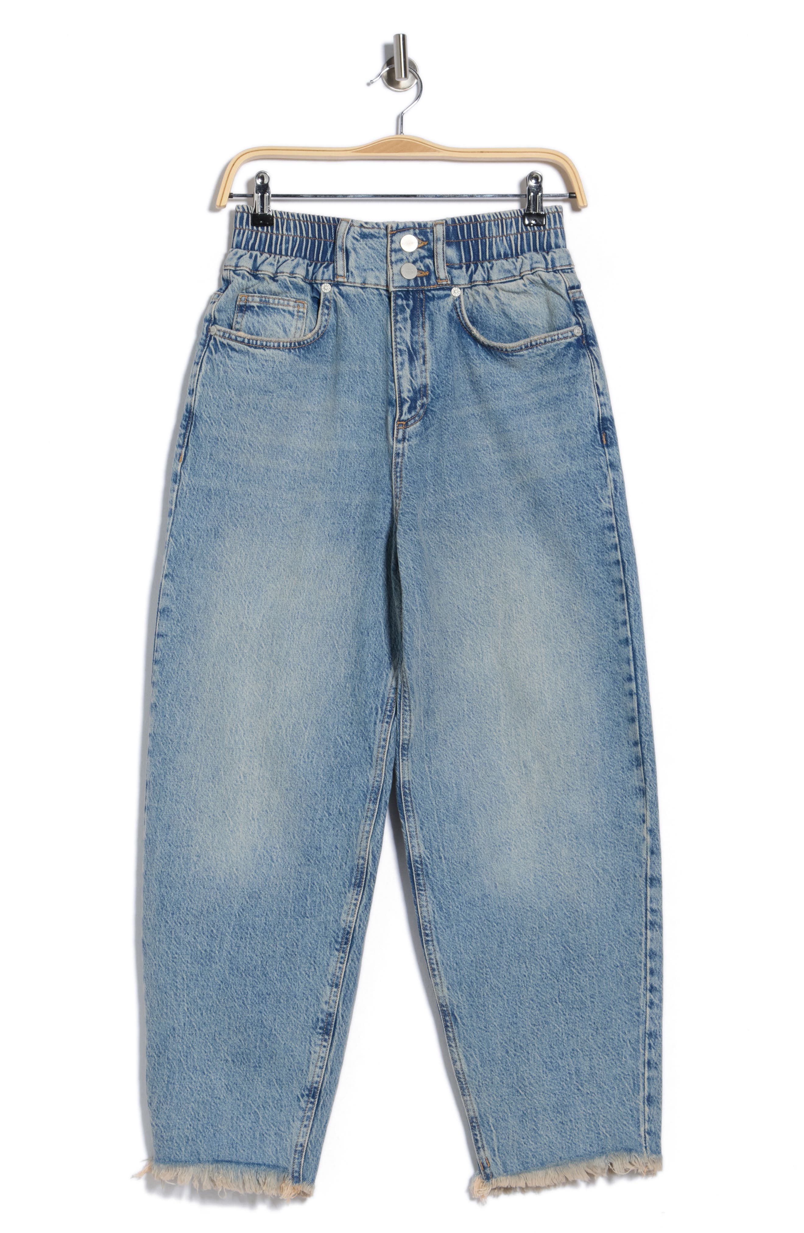 AllSaints Hailey Fray Hem Barrel Leg Jeans | Nordstromrack