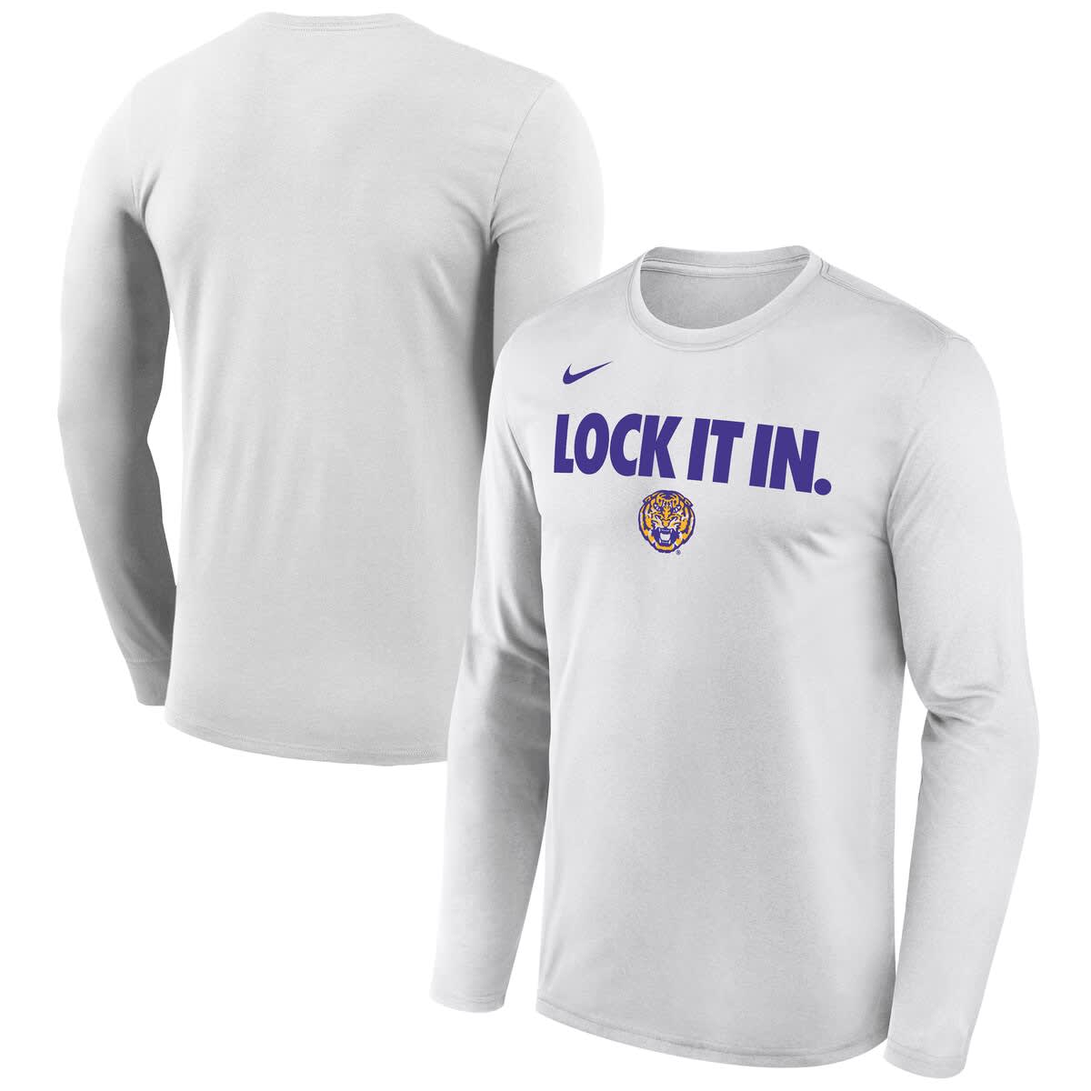 Nike Men's Nike White LSU Tigers 2026 On-Court Bench Long Sleeve T ...