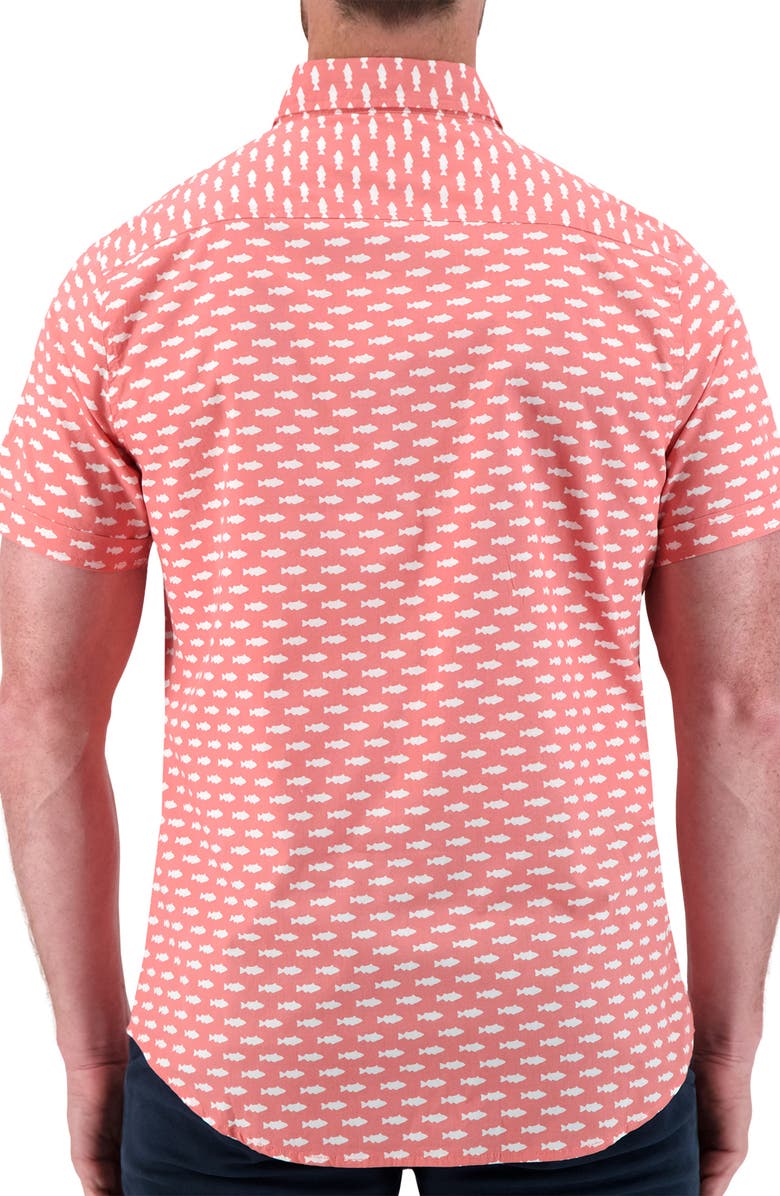 Report Collection Mini Shark Print 4-Way Stretch Short Sleeve Shirt ...