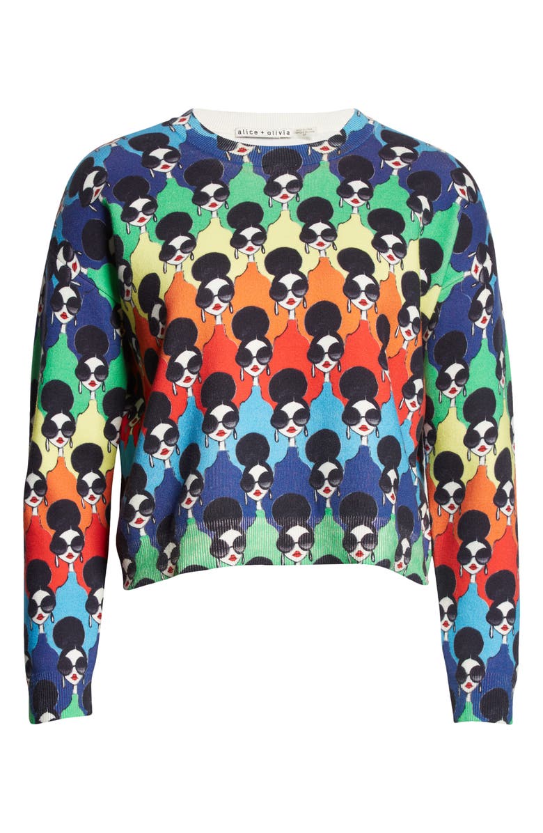 Alice + Olivia Gleeson Print Crewneck Sweater | Nordstromrack