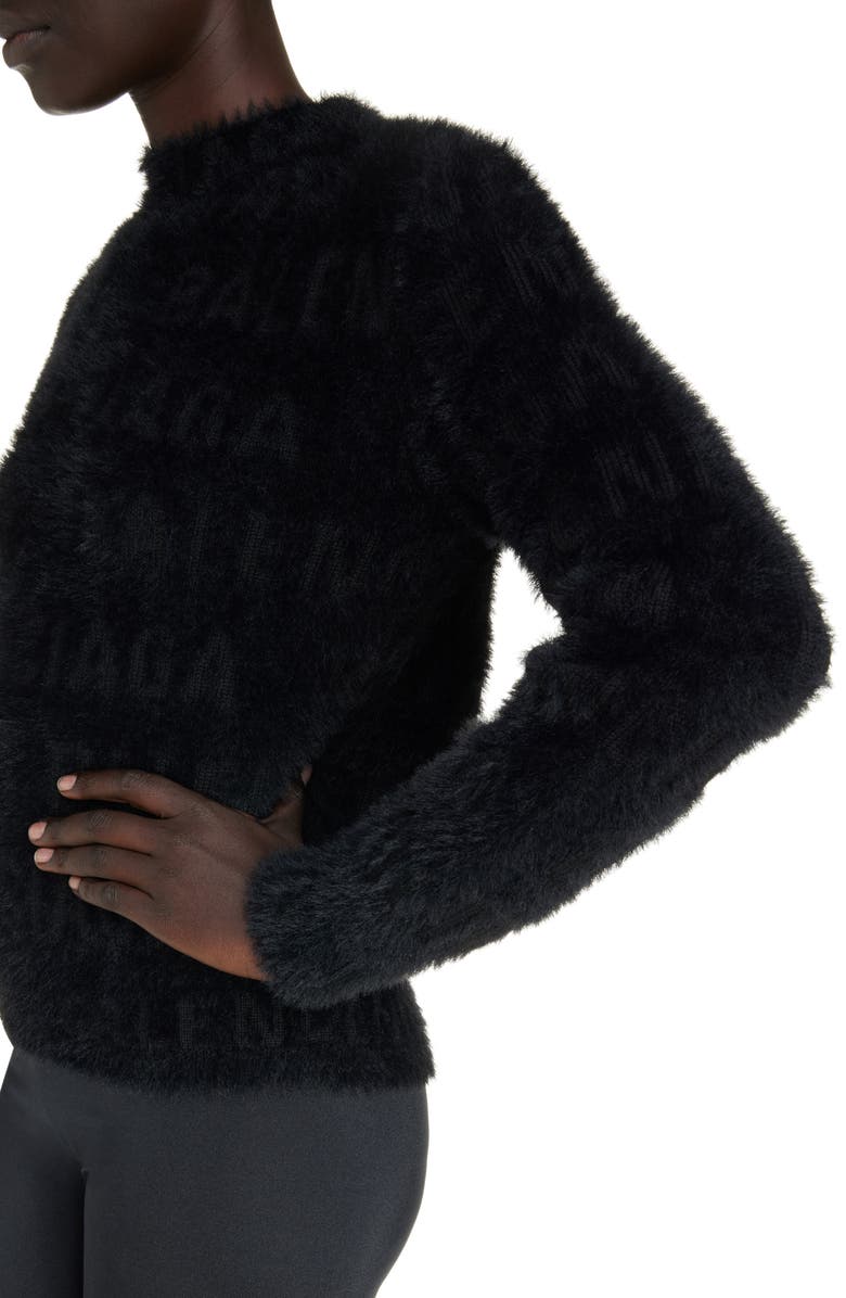 Balenciaga Fitted Furry Logo Jacquard Wool Blend Sweater | Nordstromrack