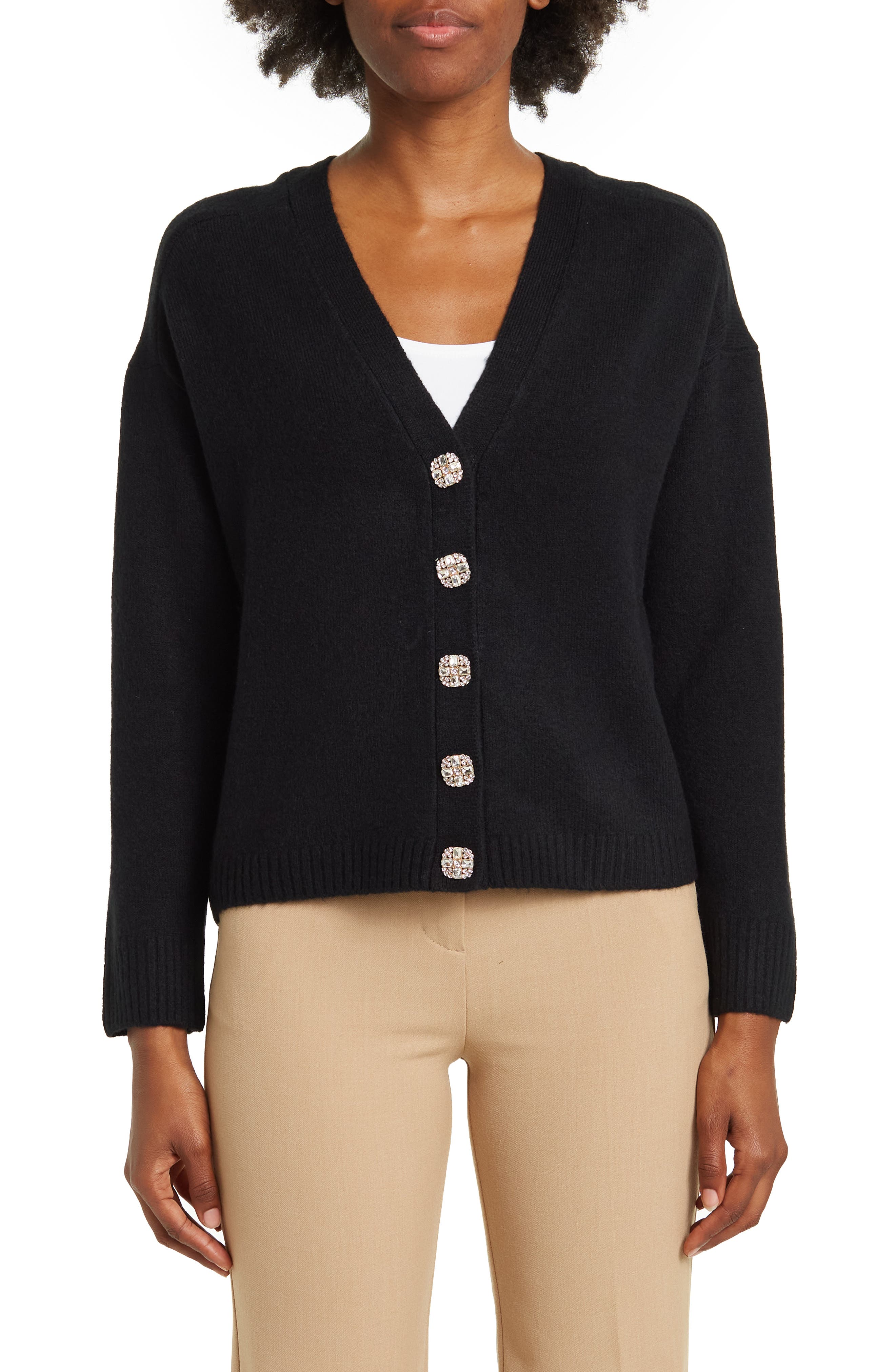 CeCe V-Neck Button Front Crop Cardigan | Nordstromrack