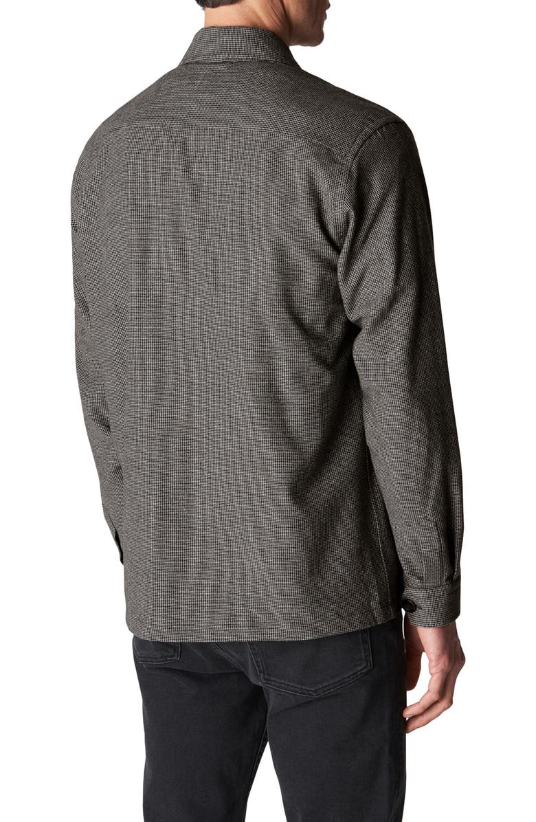 Eton Houndstooth Cotton, Wool & Cashmere Button-Up Shirt Jacket ...