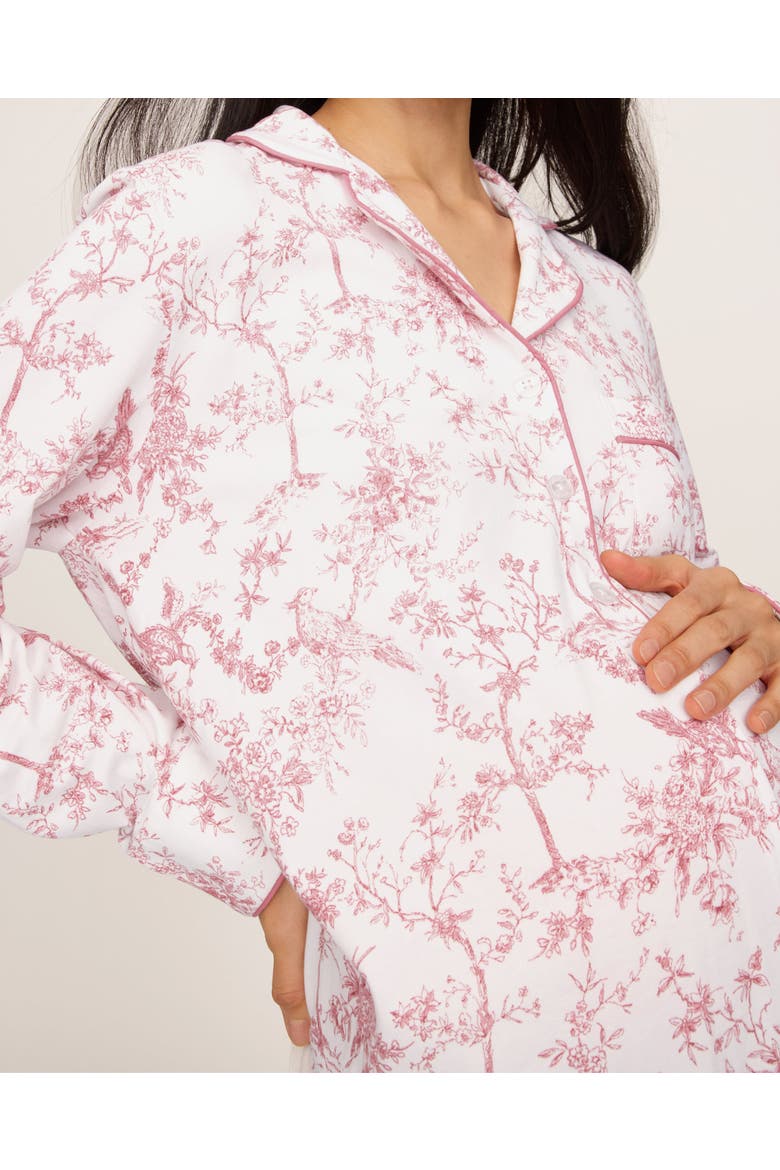 Pima Cotton Maternity Nightshirt in Pink Timeless Toile (Women) | Nordstrom