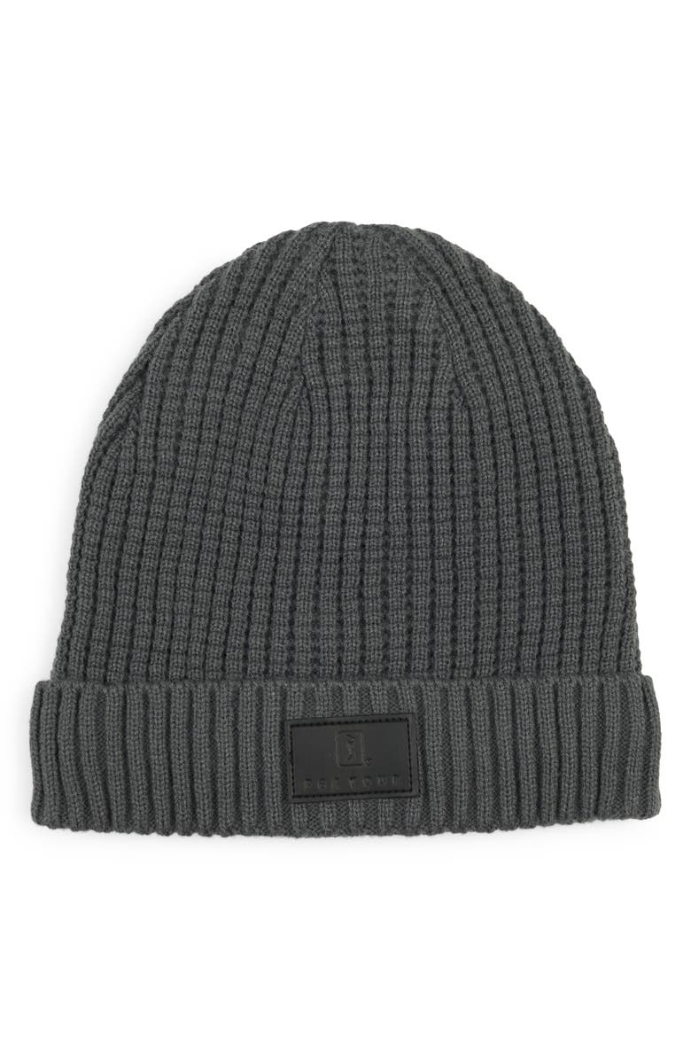 PGA TOUR Patch Waffle Knit Beanie | Nordstromrack
