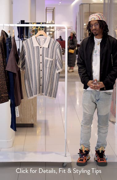 Faherty Stripe Short Sleeve Cardigan | Nordstromrack