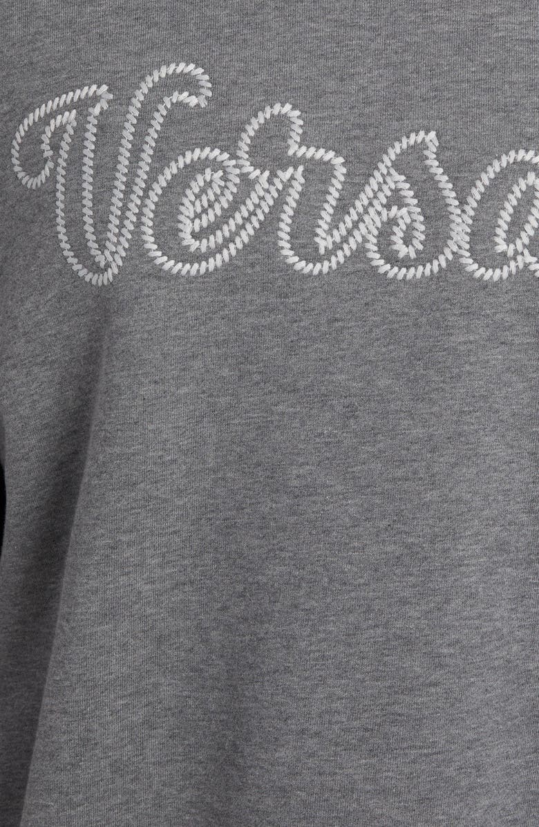 Versace Whipstitch Varsity Logo Fleece Lined Cotton Sweatshirt ...