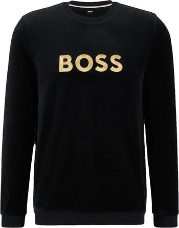 BOSS Velour Crewneck Sweatshirt | Nordstrom