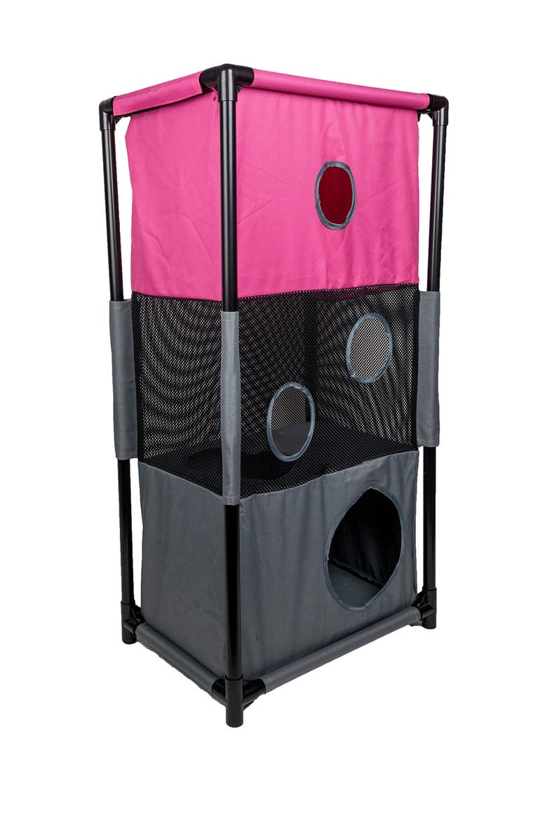 PETKIT Pink/Grey Kitty-Square Obstacle Soft Folding Sturdy Play-Active ...