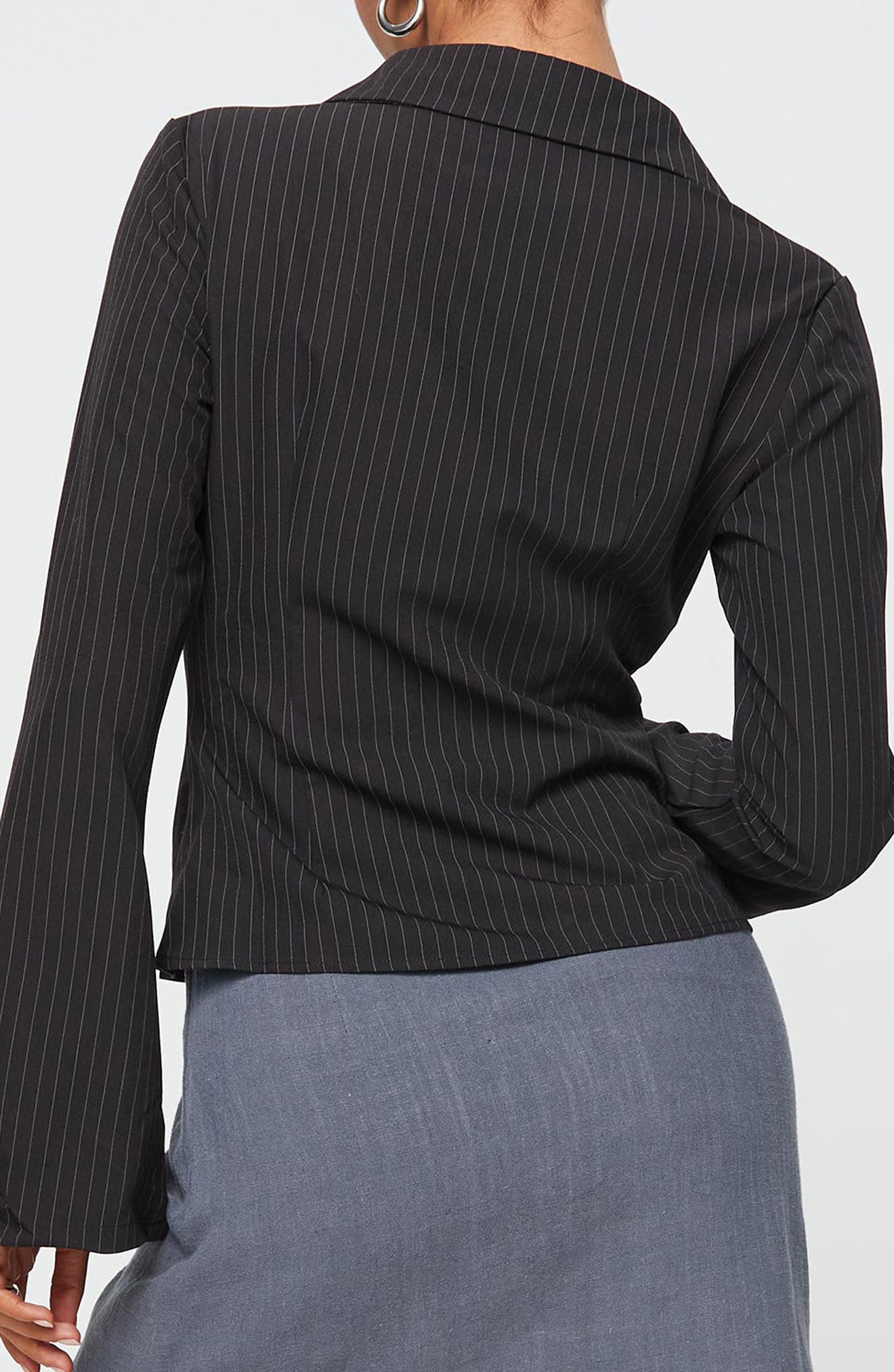Princess Polly Anni Pinstripe Button-Up Shirt | Nordstrom