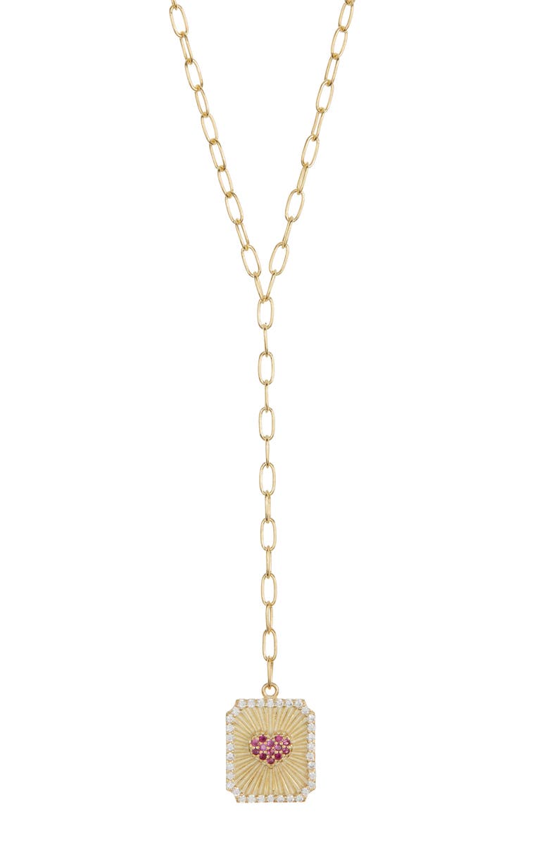 GABI RIELLE Ruby Heart Lariat Necklace | Nordstromrack
