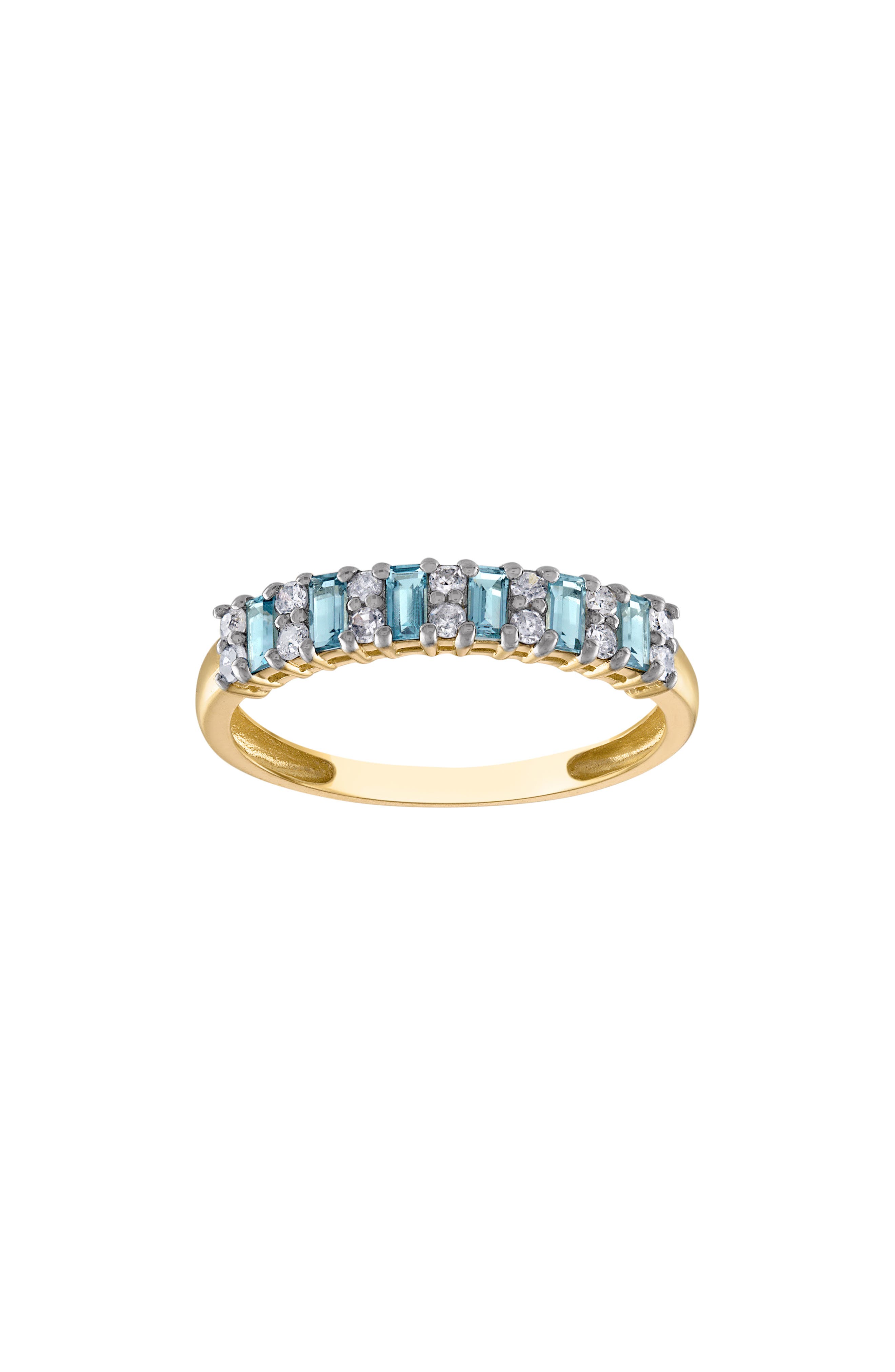 FUZION CREATIONS Diamond & London Blue Topaz Band Ring | Nordstromrack