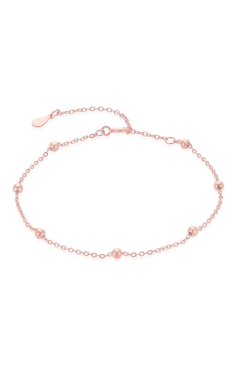 Sterling Forever 14K Rose Gold Vermeil Beaded Station Dainty Bracelet ...