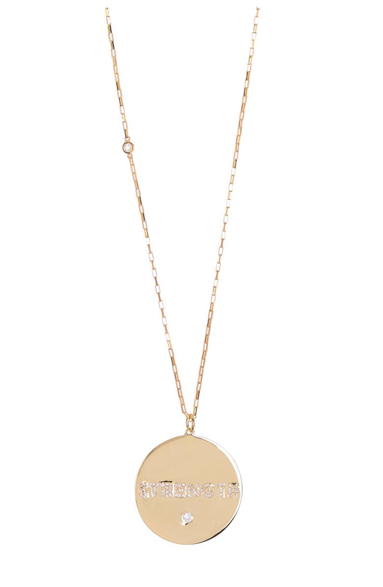 PAIGE NOVICK Natural White Zircon Strength Disc Necklace | Nordstromrack