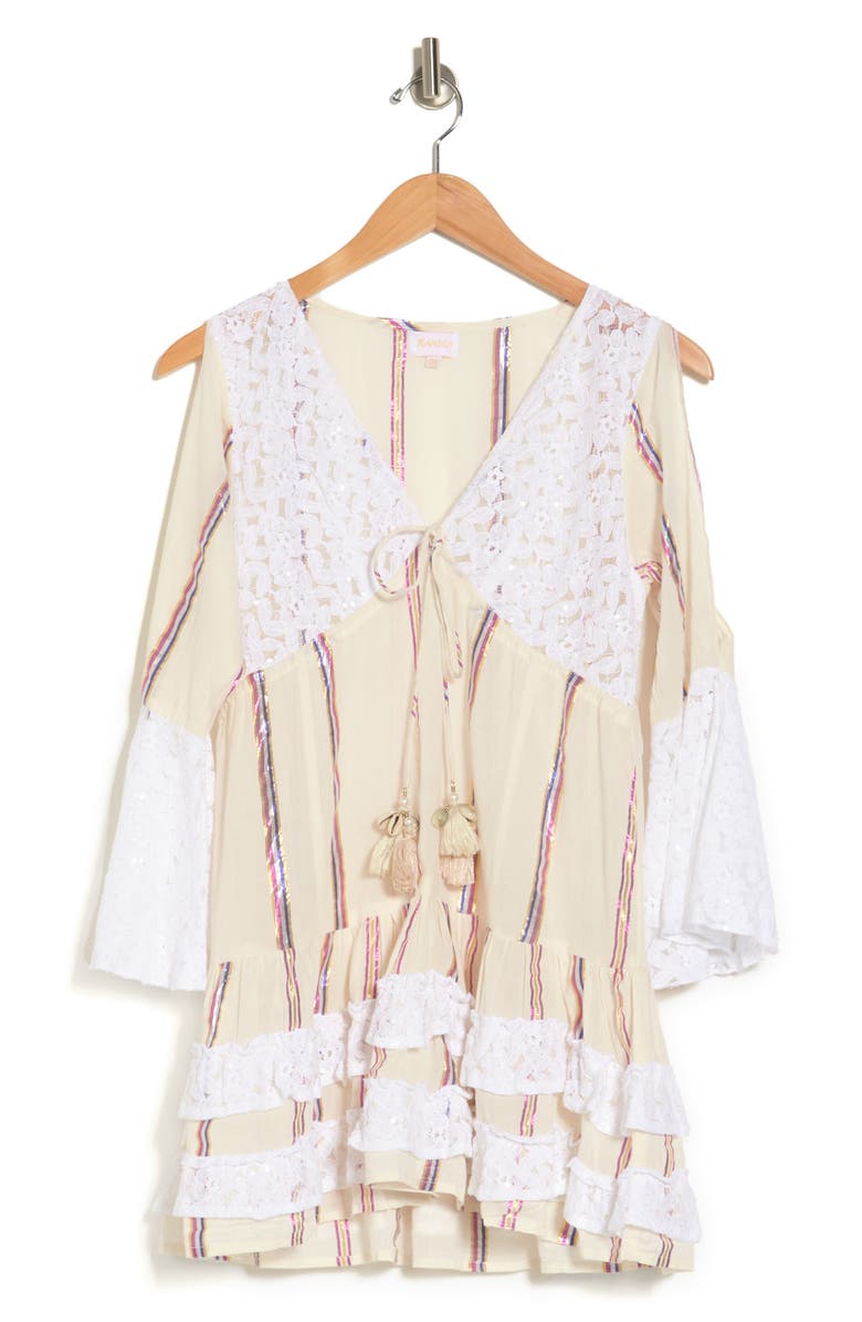 RANEES Boho Two-Tone Lurex Tunic | Nordstromrack