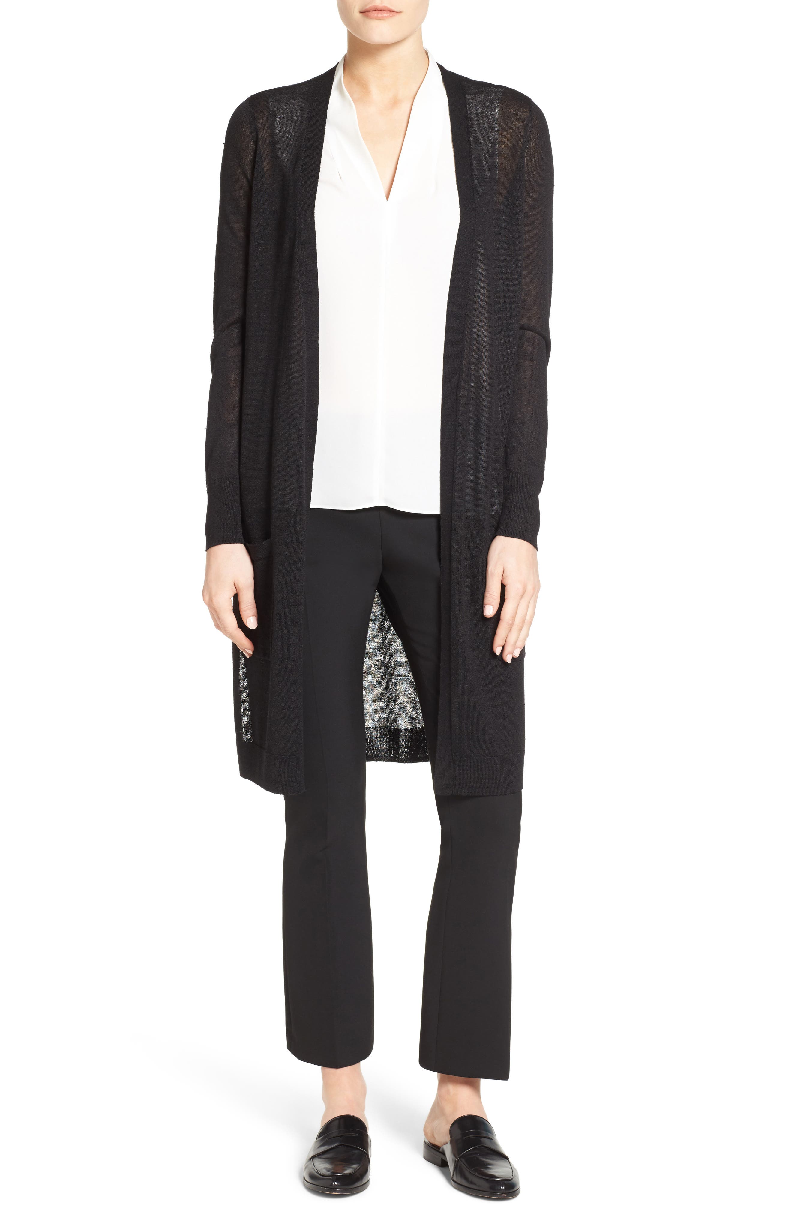 Halogen® Long Linen Blend Cardigan | Nordstrom