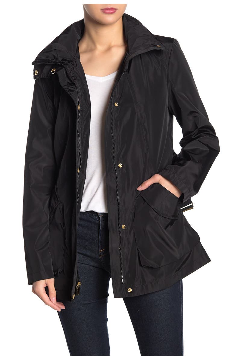 Via Spiga Solid Hooded Belted Anorak Jacket | Nordstromrack