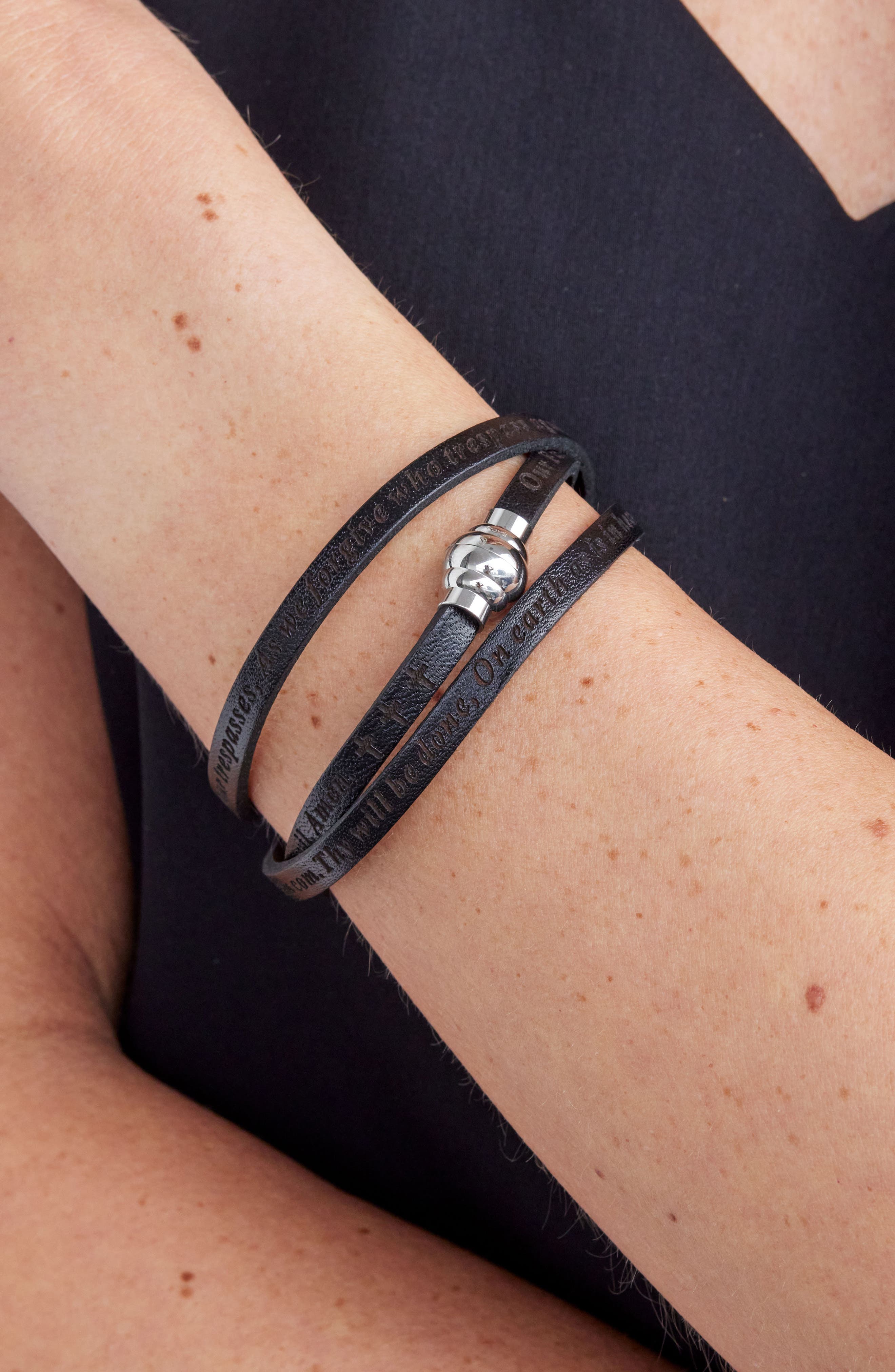 SAVVY CIE JEWELS Lord's Prayer Leather Wrap Bracelet | Nordstromrack
