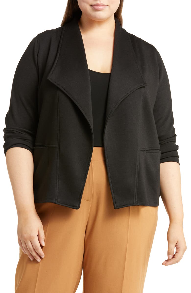 MAX STUDIO Drape Collar Scuba Jacket | Nordstromrack
