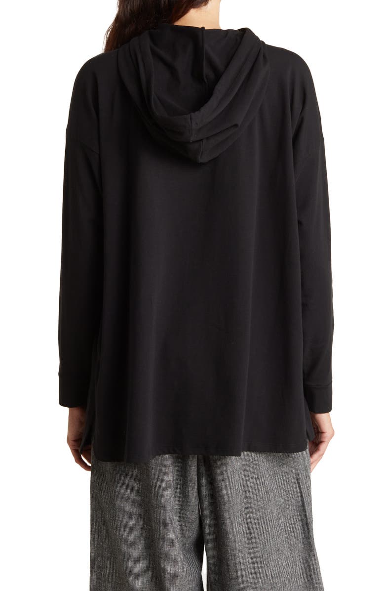 Eileen Fisher Hooded Long Sleeve Organic Cotton Blend Top | Nordstromrack