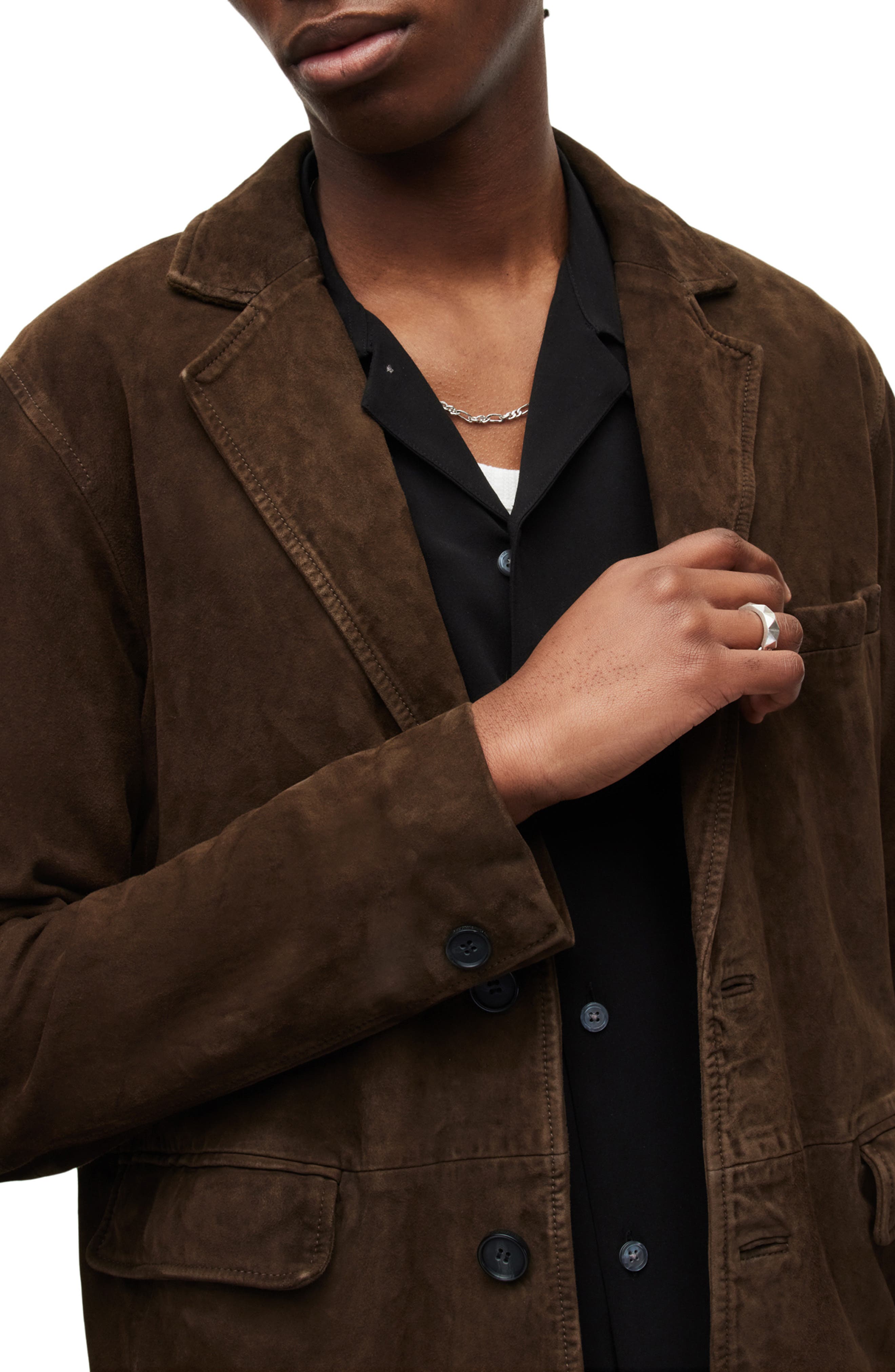 AllSaints Hoku Suede Blazer | Nordstromrack