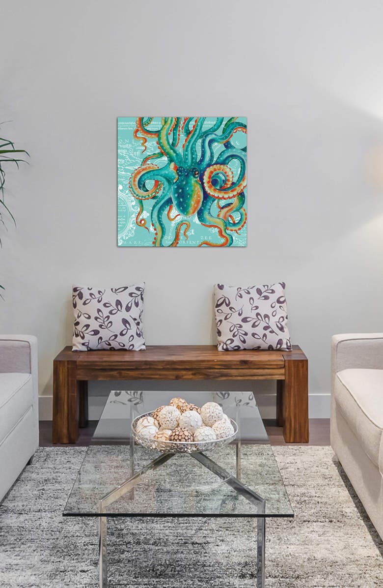 iCanvas Octopus Teal Tentacles Vintage Canvas Wall Art | Nordstromrack