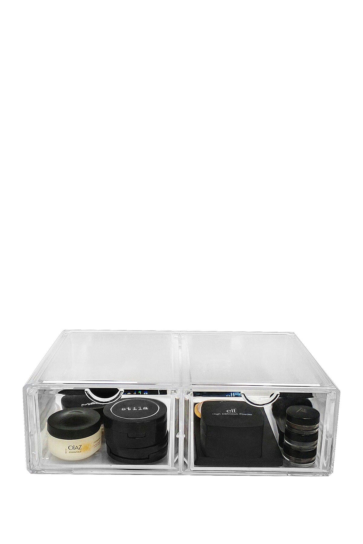 SORBUS Acrylic 2 Drawer Cosmetics Makeup & Jewelry Storage Case X-Large ...