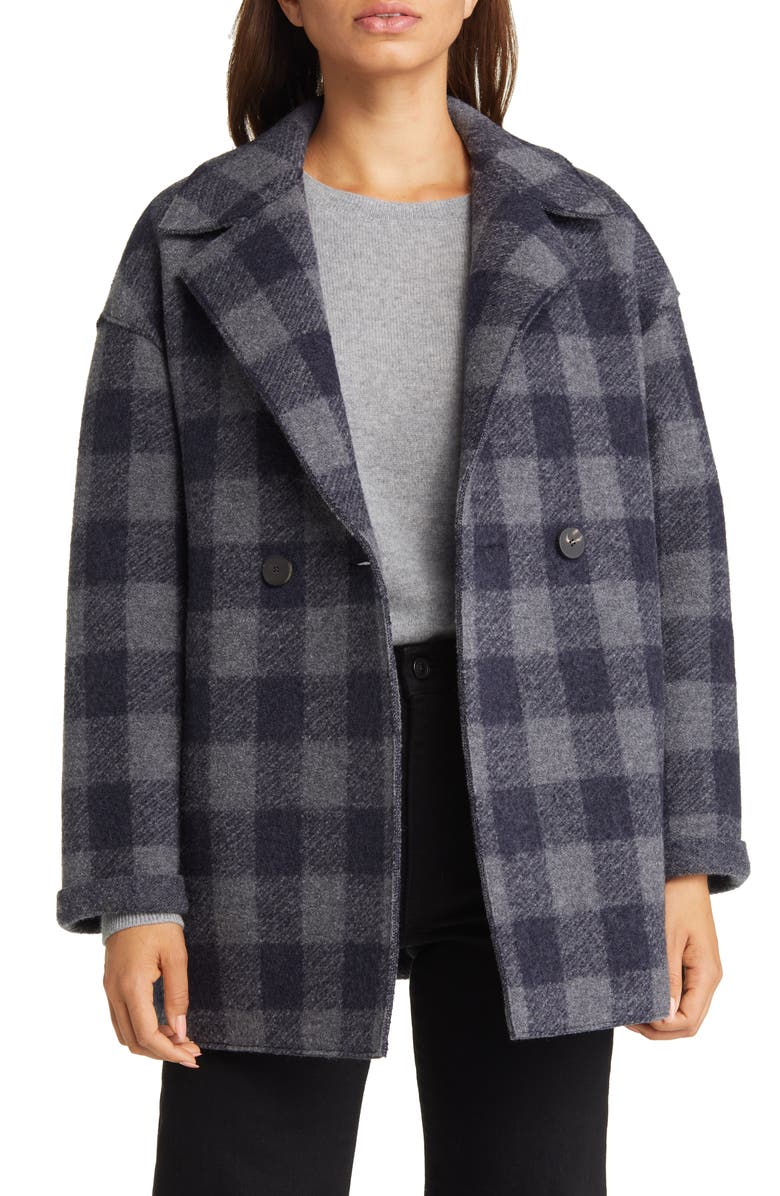 Harris Wharf London Plaid Virgin Wool Coat | Nordstromrack