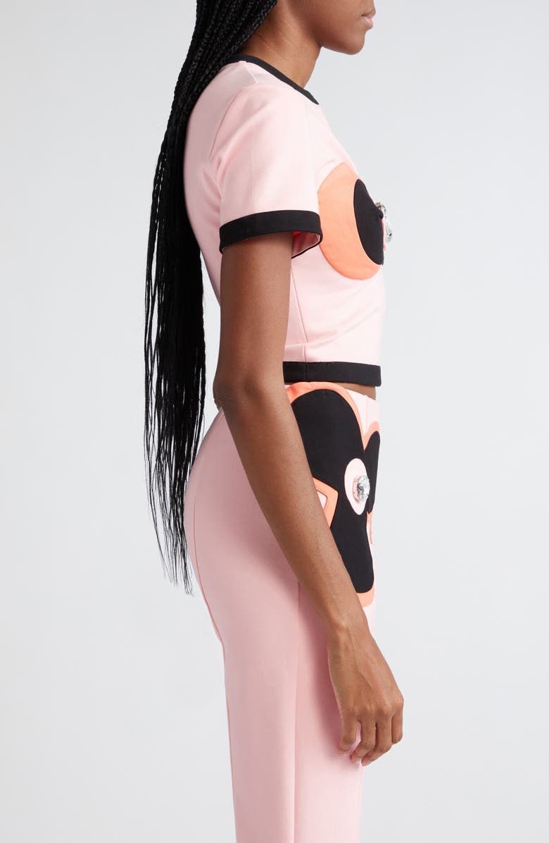 Area Colorblock Flower Bustier Cup Crop Top | Nordstromrack