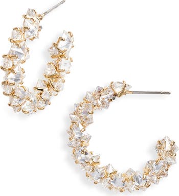 Nordstrom Staggered Cubic Zirconia Pyramid Hoop Earrings | Nordstrom