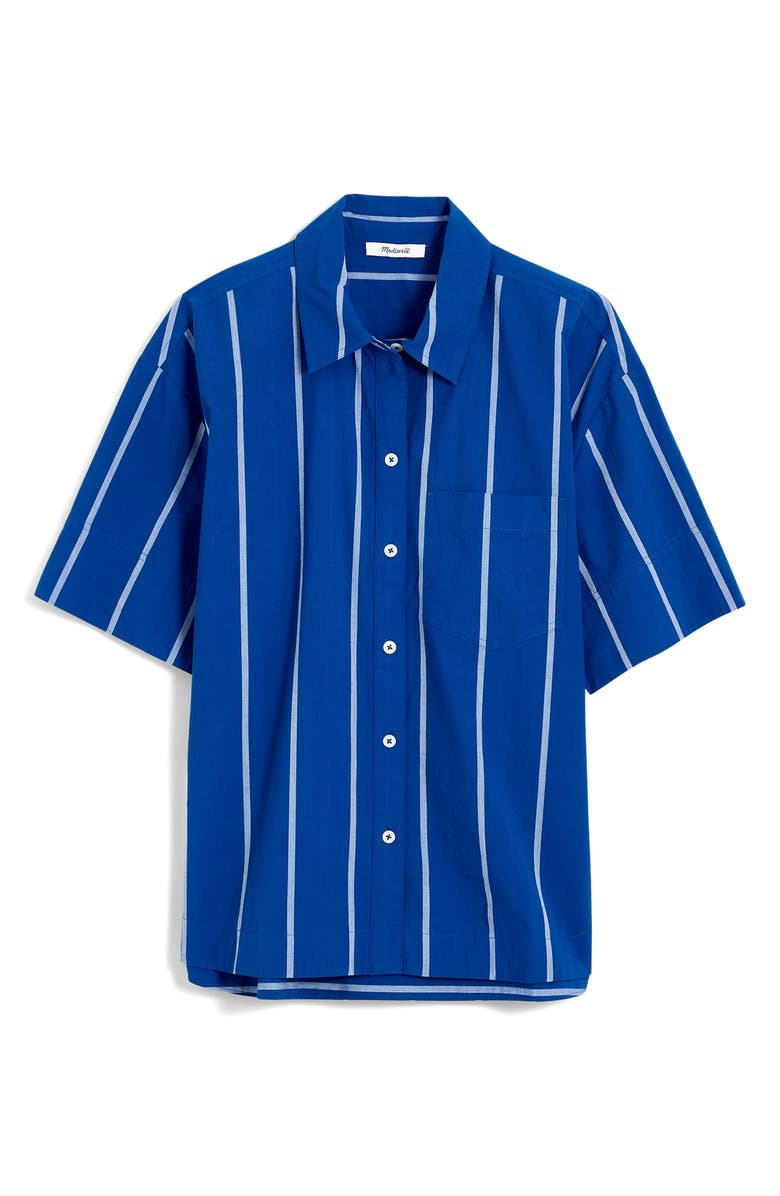 Madewell Stripe Oversize Boxy Short Sleeve Poplin Button-Up Shirt ...