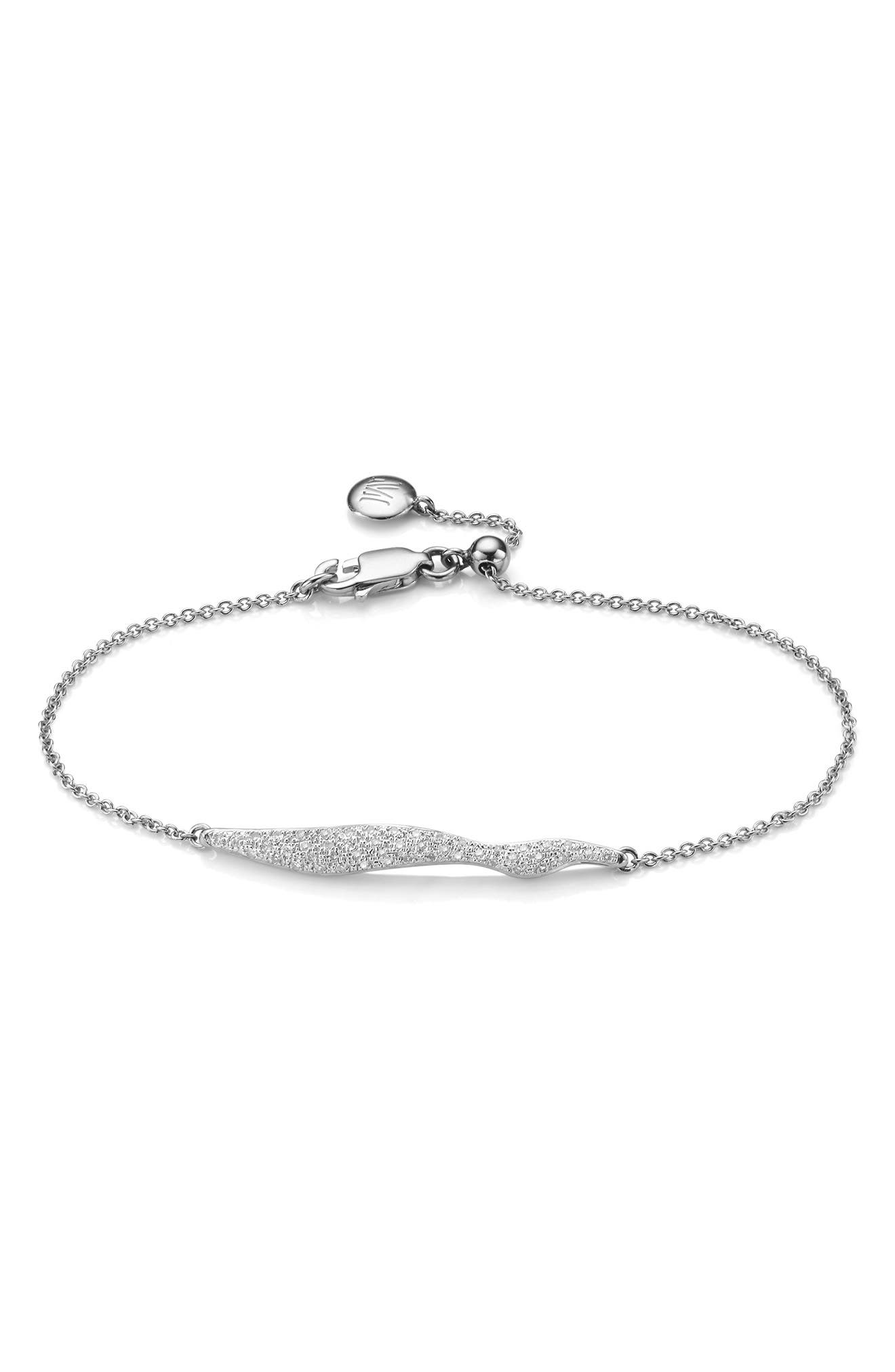 Monica Vinader Sterling Silver Riva Diamond Bracelet - 0.13 ctw ...
