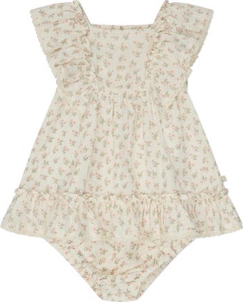 MORI Ruffle Organic Cotton Gauze Dress & Bloomers | Nordstrom
