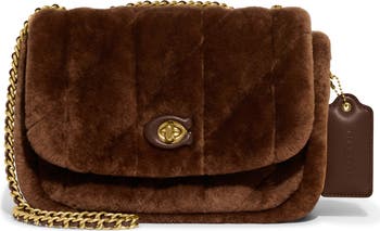 COACH Madison Quilted Genuine Shearling Shoulder Bag | Nordstrom