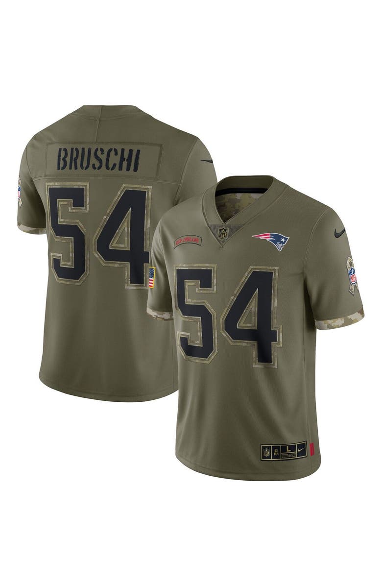 Nike Men's Nike Tedy Bruschi Olive New England Patriots 2022 Salute To ...