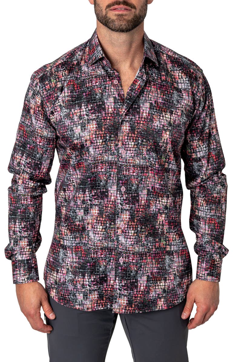 Maceoo Fibonacci Pink Bubbles Cotton Button-Up Shirt | Nordstromrack