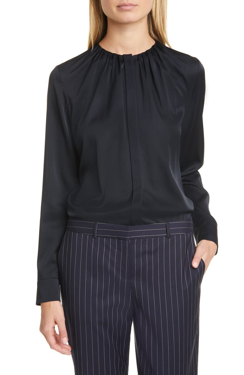 BOSS Banora Stretch Silk Blouse | Nordstromrack