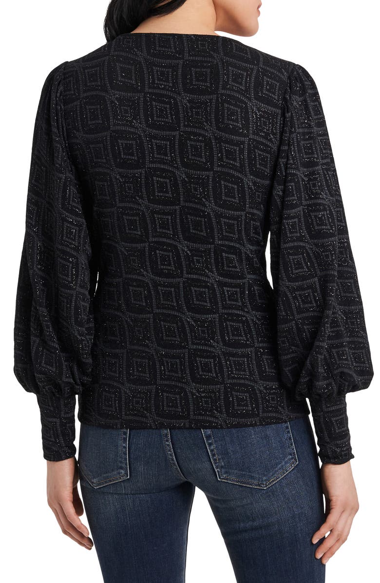 Vince Camuto Diamond Glitter V-Neck Top | Nordstromrack