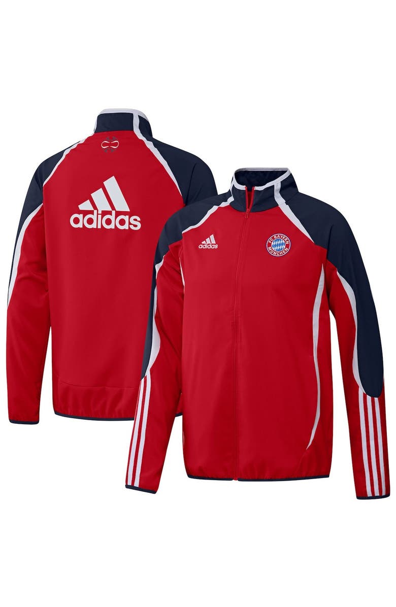 adidas Men's adidas Red Bayern Munich Teamgeist Raglan Full-Zip Jacket ...