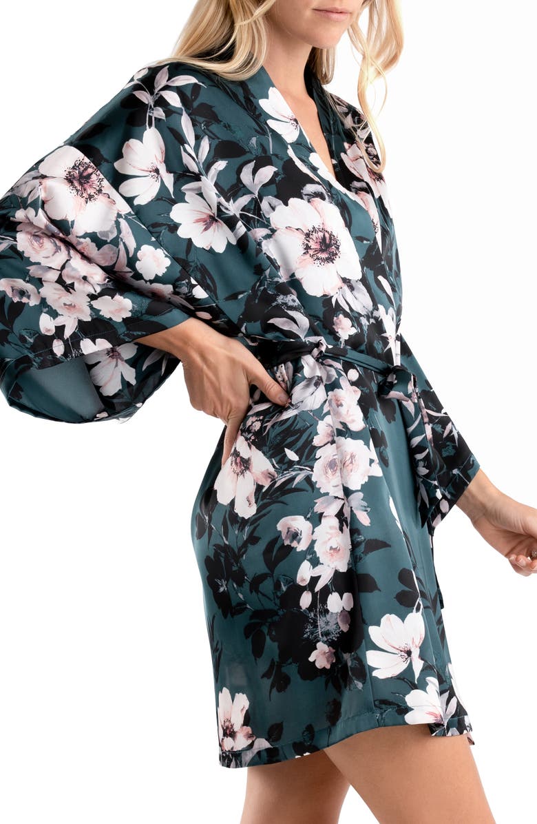 Midnight Bakery Iris Floral Satin Wrap | Nordstromrack