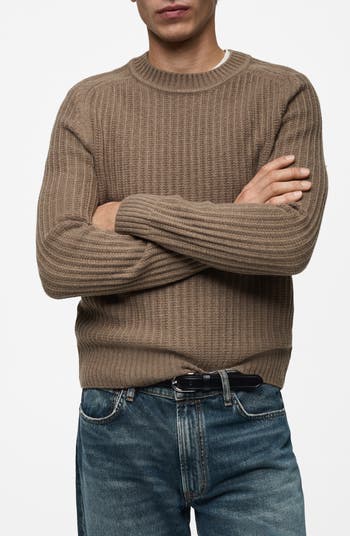 MANGO Crewneck Rib Sweater | Nordstrom