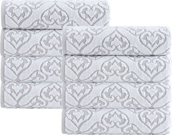 ENCHANTE HOME Gonzales Turkish Cotton Wash Cloth - Silver - Set of 8 ...