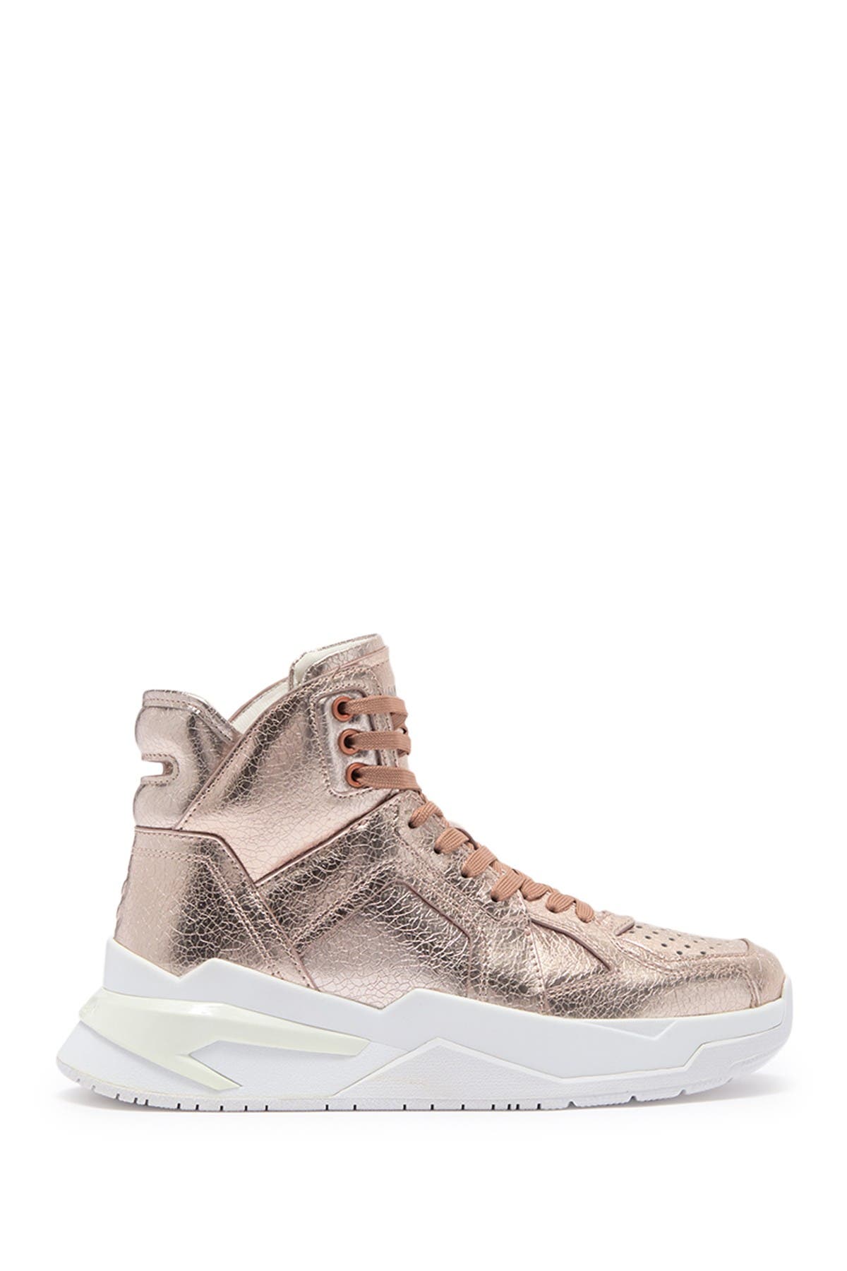 Balmain B-Ball High Top Metallic Leather Sneaker | Nordstromrack
