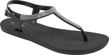 HOLSTER AUSTRALIA Sachi Embellished T-Strap Vegan Jelly Sandal (Women ...