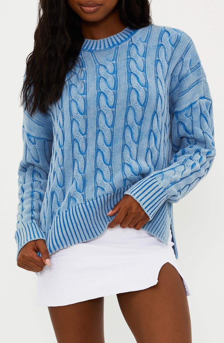 Beach Riot Callie Cable Stitch Crewneck Sweater | Nordstromrack