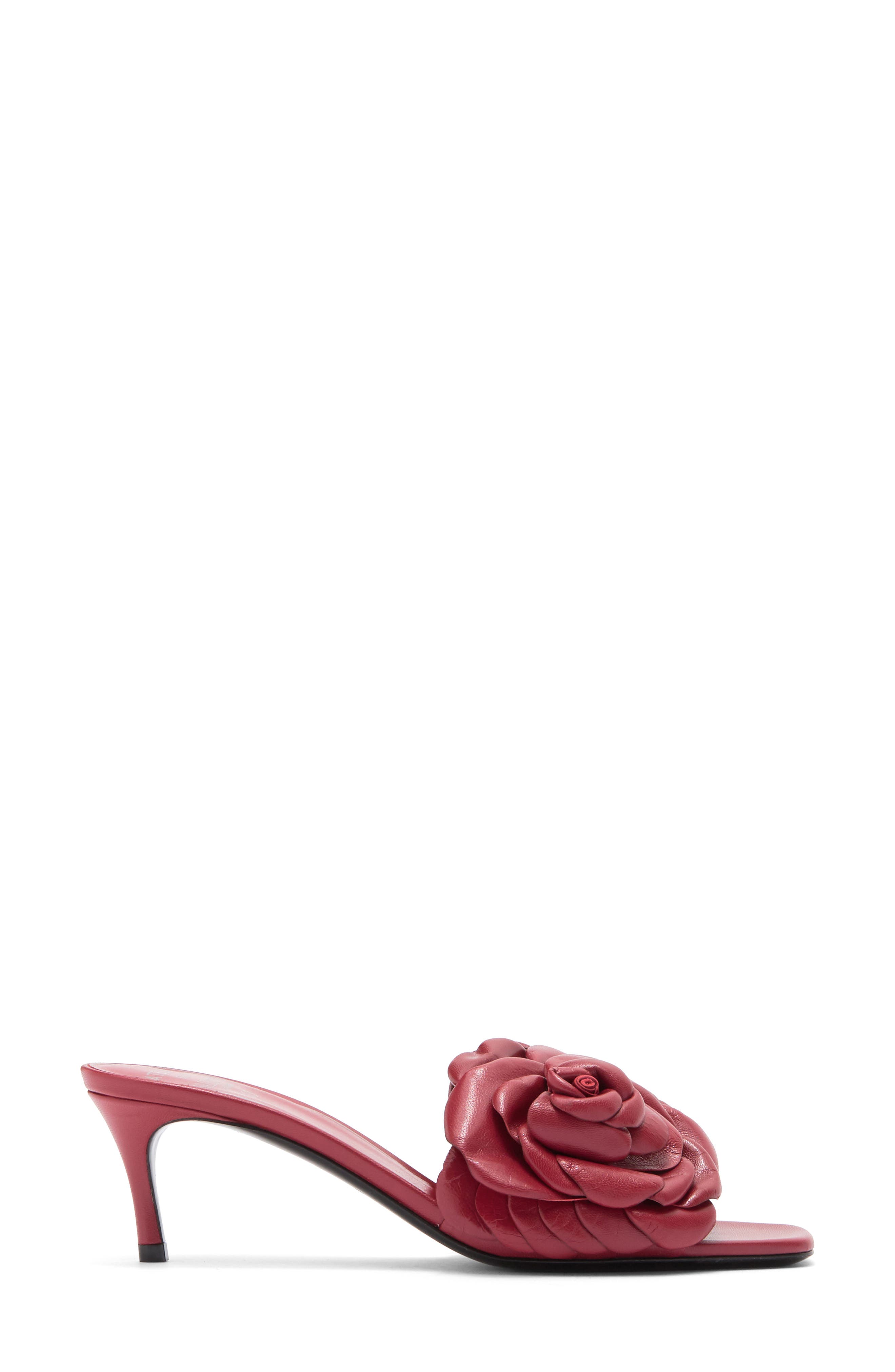 Valentino Garavani Leather Rosette Mule Sandal (Women) | Nordstromrack
